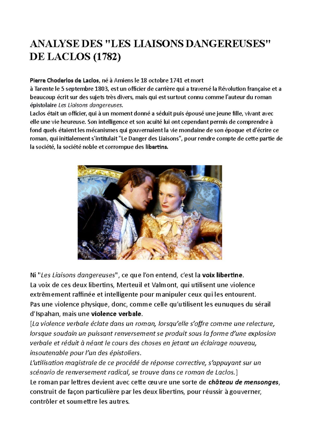 5. LES Liaisons Dangereuses - ANALYSE DES "LES LIAISONS DANGEREUSES" DE ...