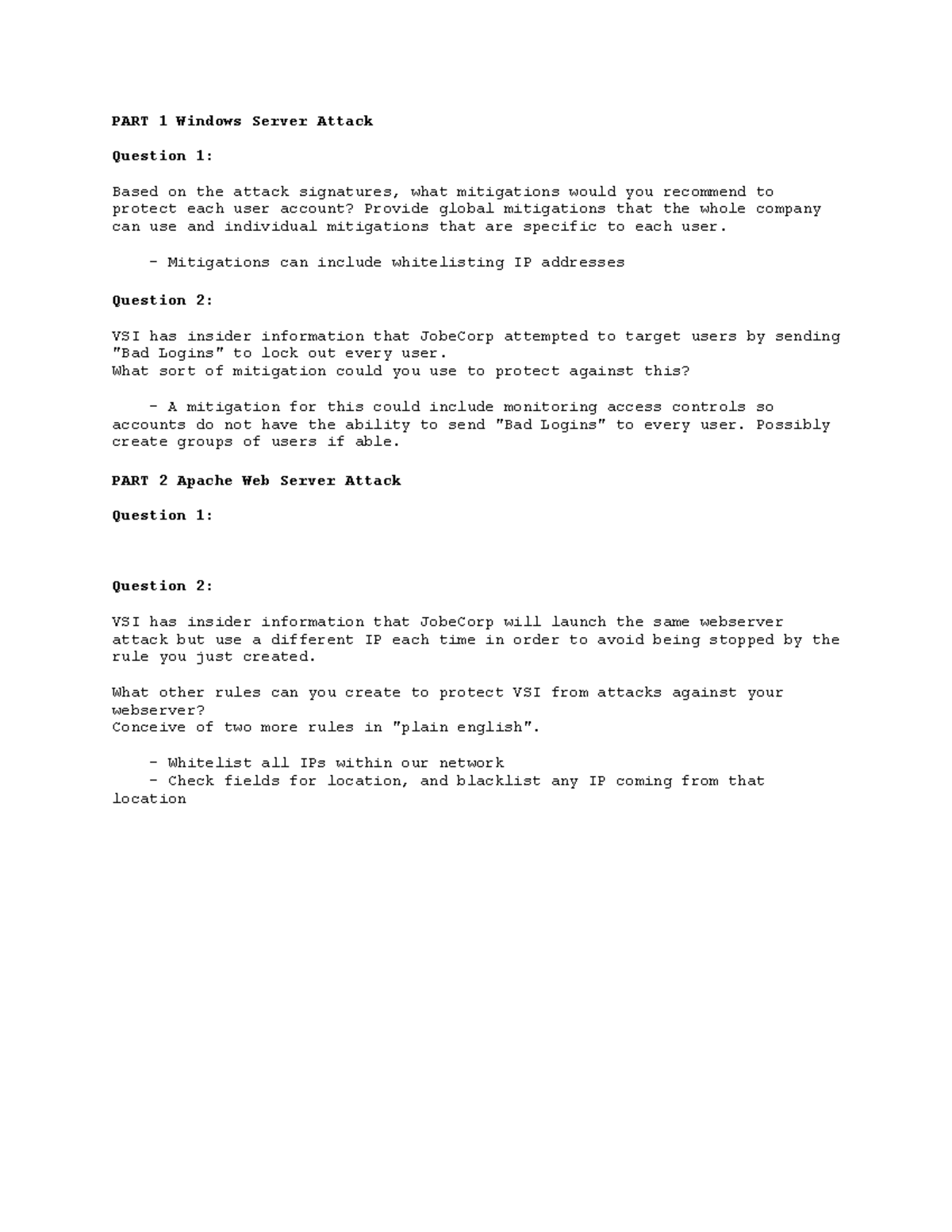 HW19 - homework - PART 1 Windows Server Attack Question 1: Based on the ...