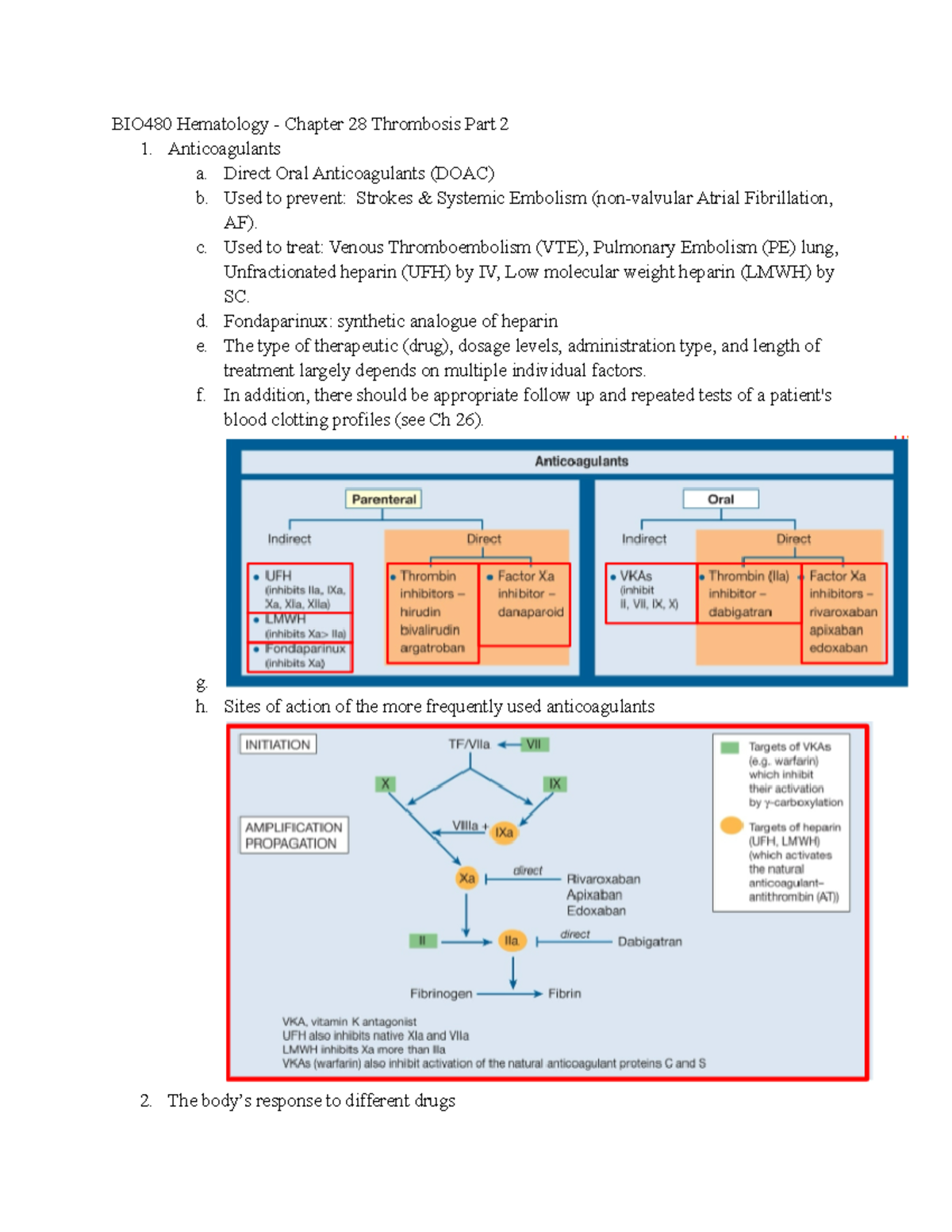 BIO480 Hematology - Chapter 28 Thrombosis Part 2 - Direct Oral ...