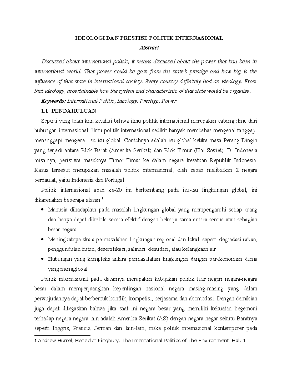 Ideologi DAN Prestise Politik Internasional - IDEOLOGI DAN PRESTISE ...