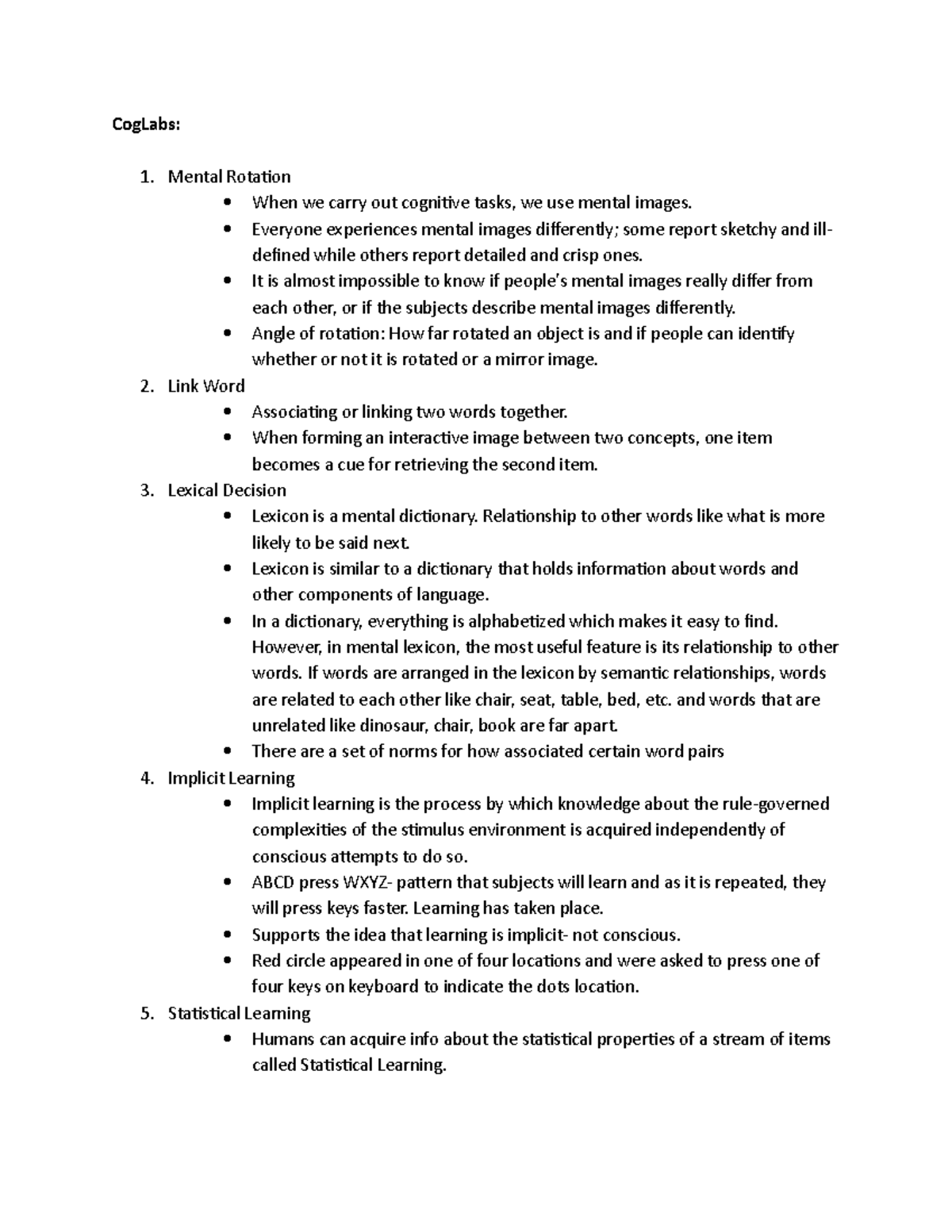 Cog Labs Set 3 - Lab work - CogLabs: Mental Rotation When we carry out ...