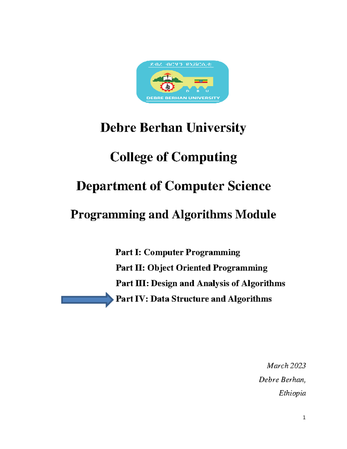 Data Structures and Algorithms - Debre Berhan University College of ...