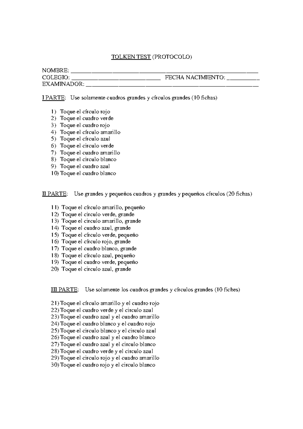 Token TEST Adultos - Evalución que ayuda con el lado cognitivo ...