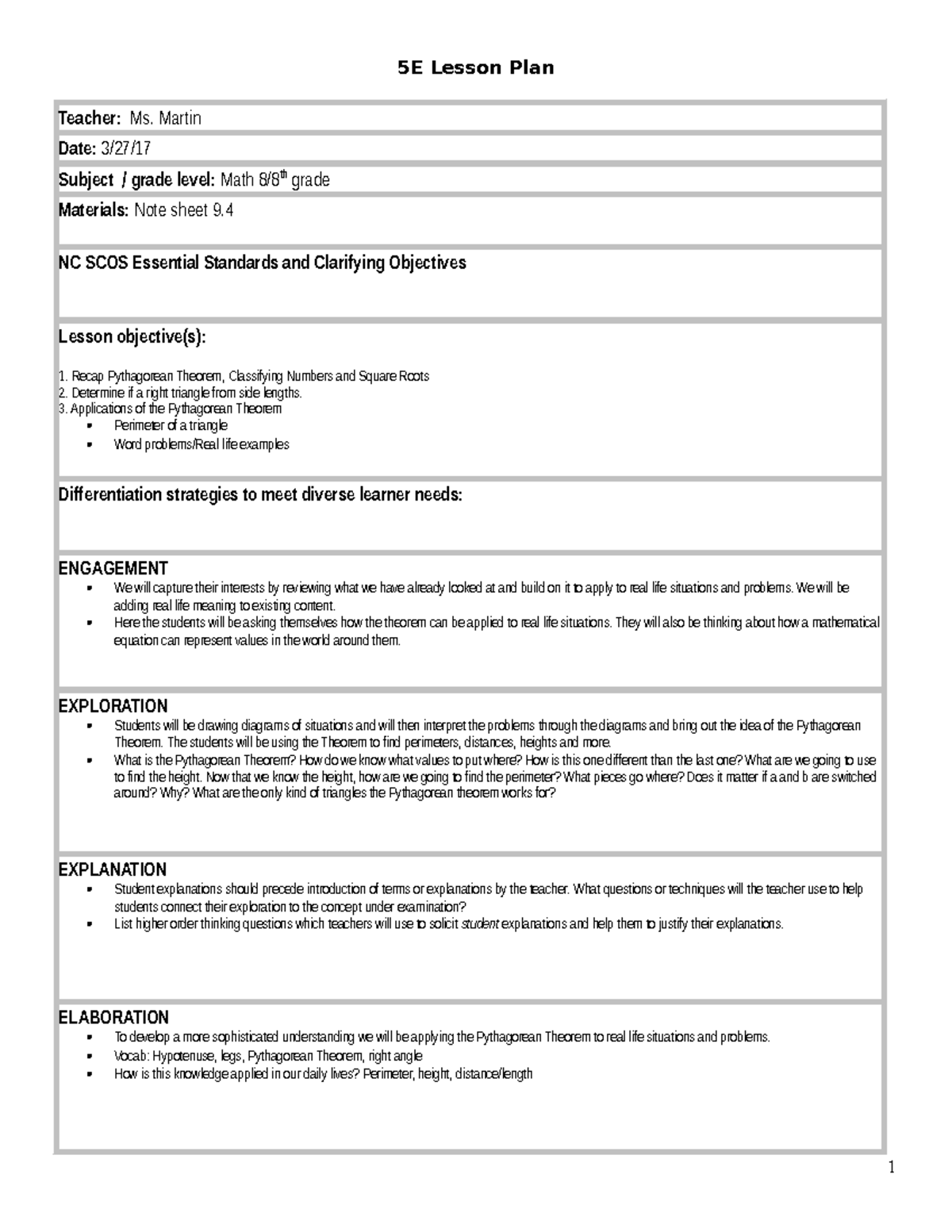 344336166 5e math 8 lesson plan 9 4 - 5E Lesson Plan Teacher: Ms ...