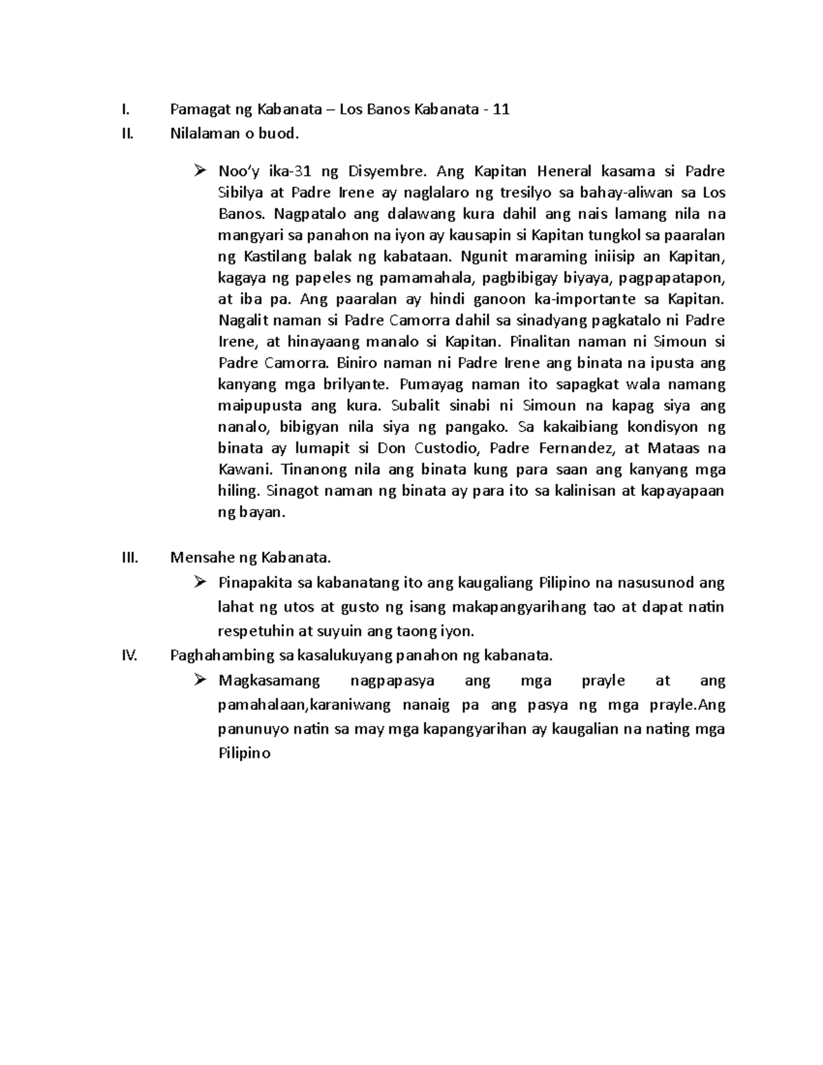 Kabanata 11 AND 12 - I. Pamagat ng Kabanata – Los Banos Kabanata - 11 ...