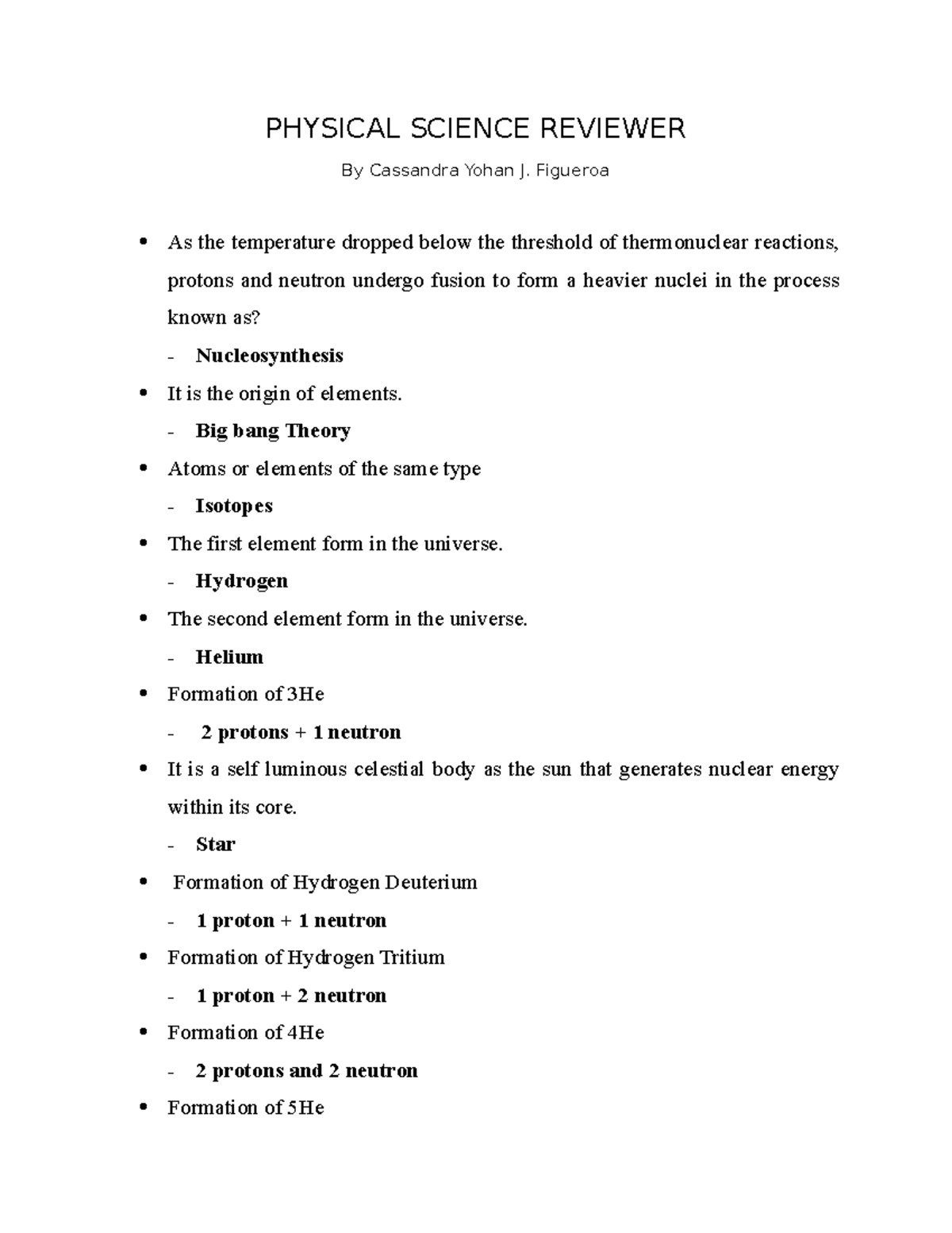 Physical Science Reviewer - PHYSICAL SCIENCE REVIEWER By Cassandra ...