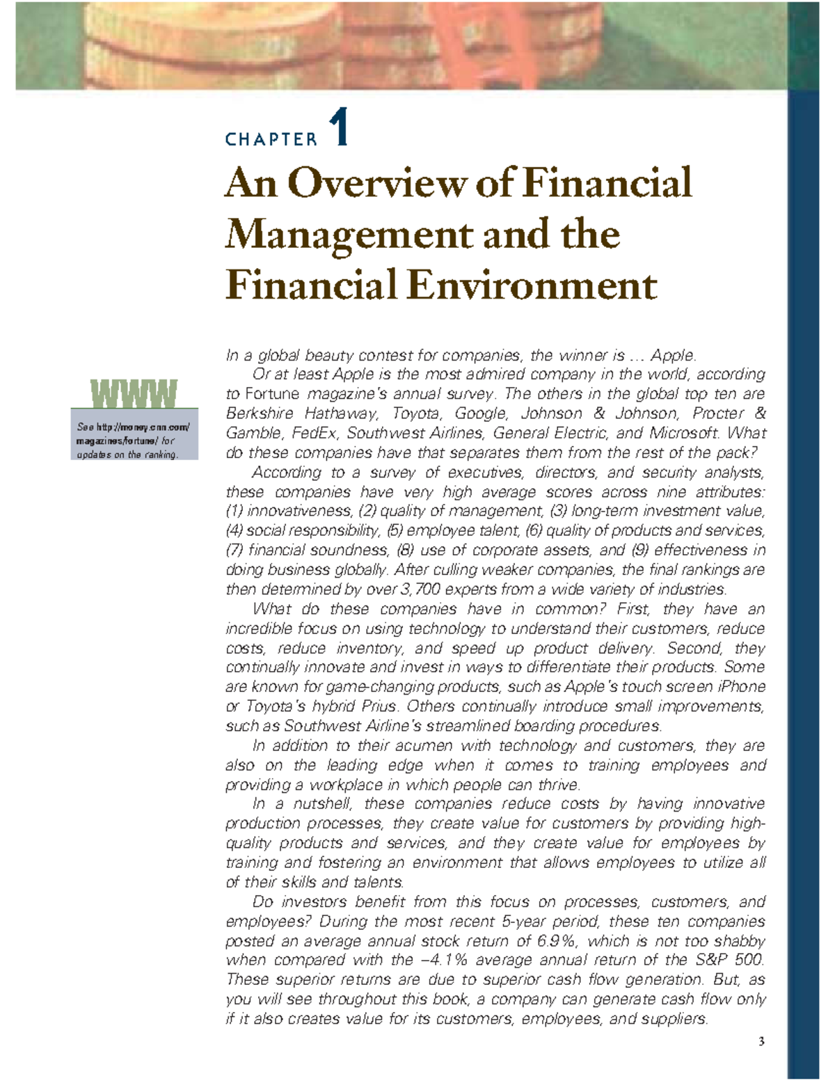 Ch1 - èdefewfewf - C H A P T E R 1 An Overview of Financial Management ...