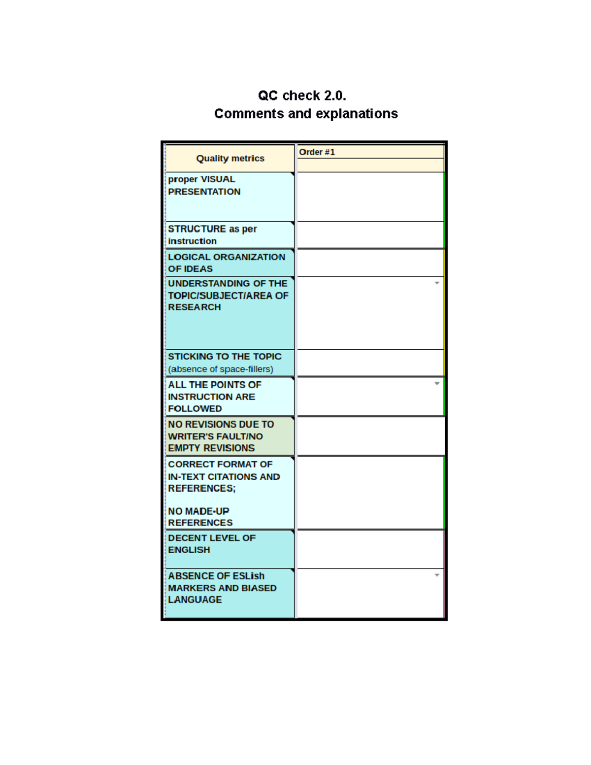 QC 2.0.comments and recommendations - QC check 2. Comments and ...