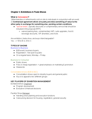 HRTM 364 Unit 1 lecture notes - Chapter 4 MEEC Venues Venue refers to ...