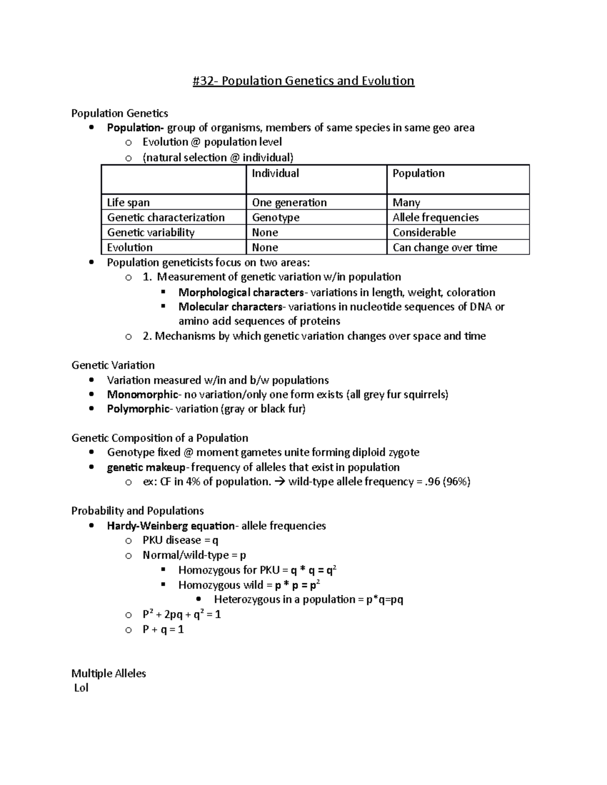 32 population genetics and evolution worksheet - #32- Population ...