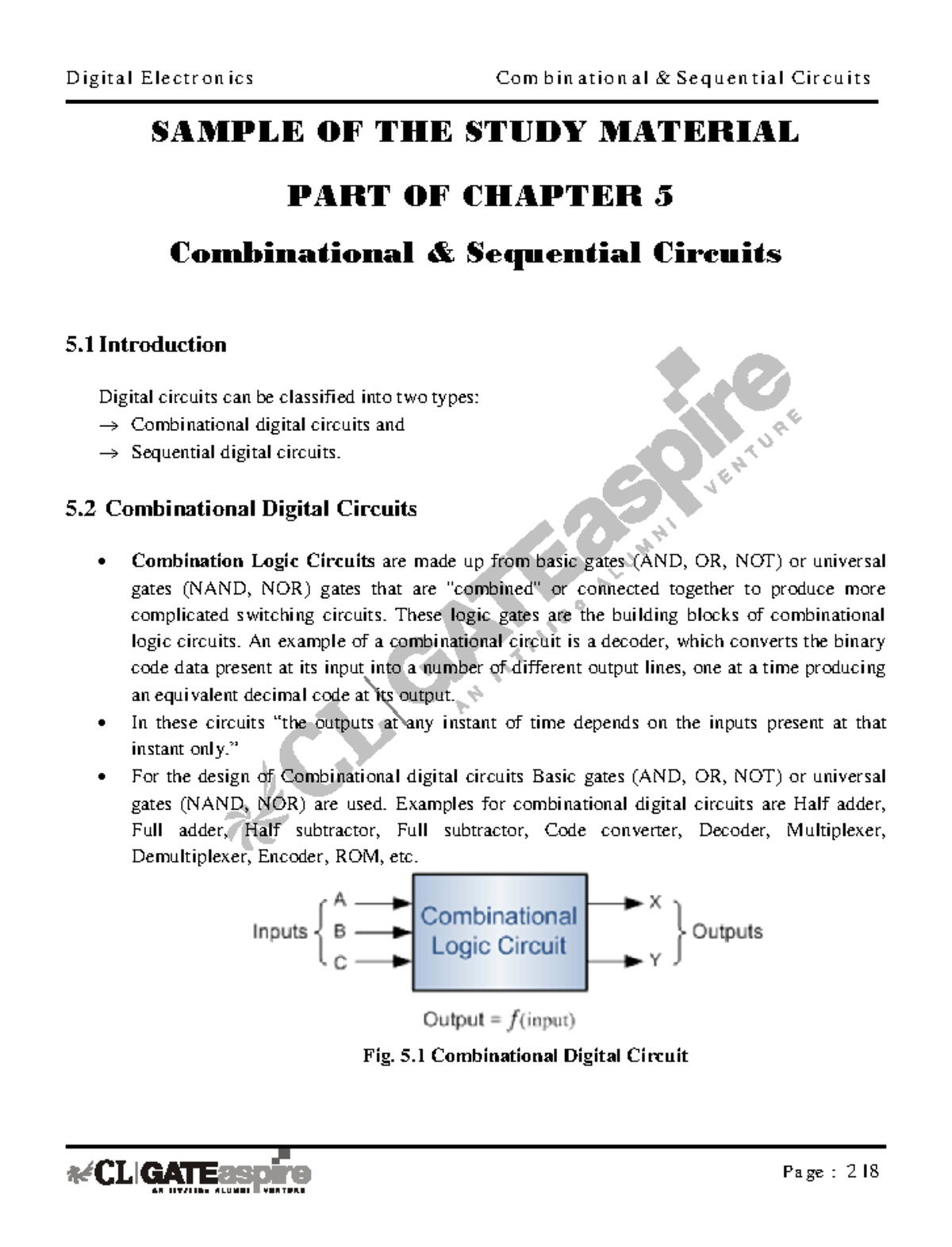 2 - eee - SAMPLE OF THE STUDY MATERIAL PART OF CHAPTER 5 Combinational & Sequential Circuits 5 ...