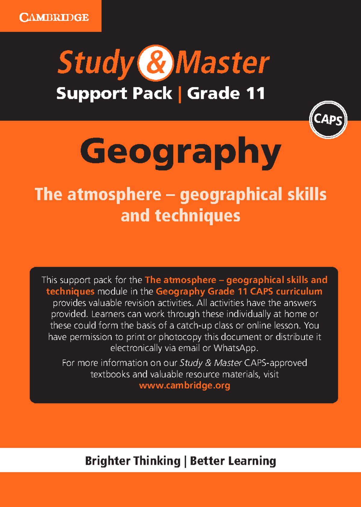 GEO 11 Support Pack for The atmosphere geographical skills Techniques ...