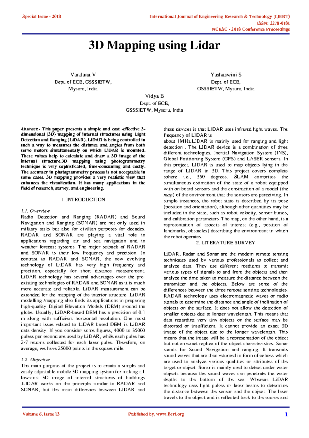 3d mapping using lidar Ijertconv 6IS13090 - 3 D Mapping using Lidar ...
