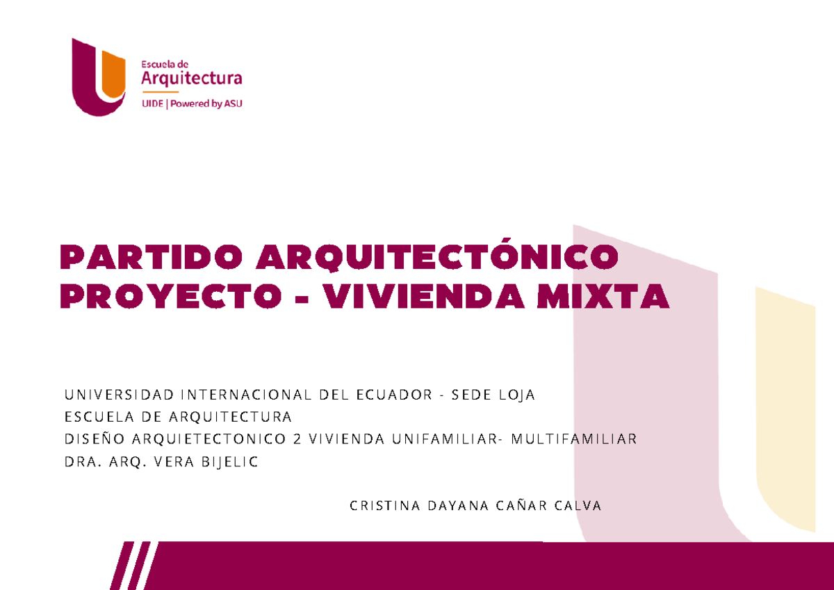 Partido arquitectónico para el Proyecto de la Vivienda Mixta - PARTIDO ...
