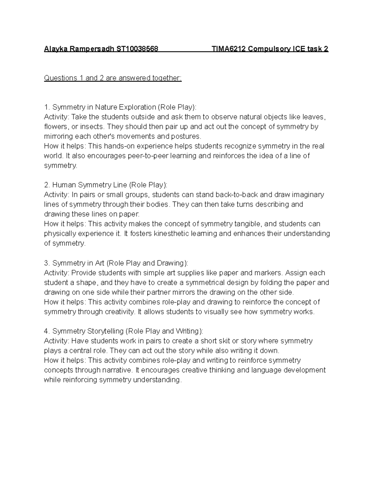 Alayka R Compulsory ICE Task 2 TIMA6212 - Alayka Rampersadh ST10038568 ...