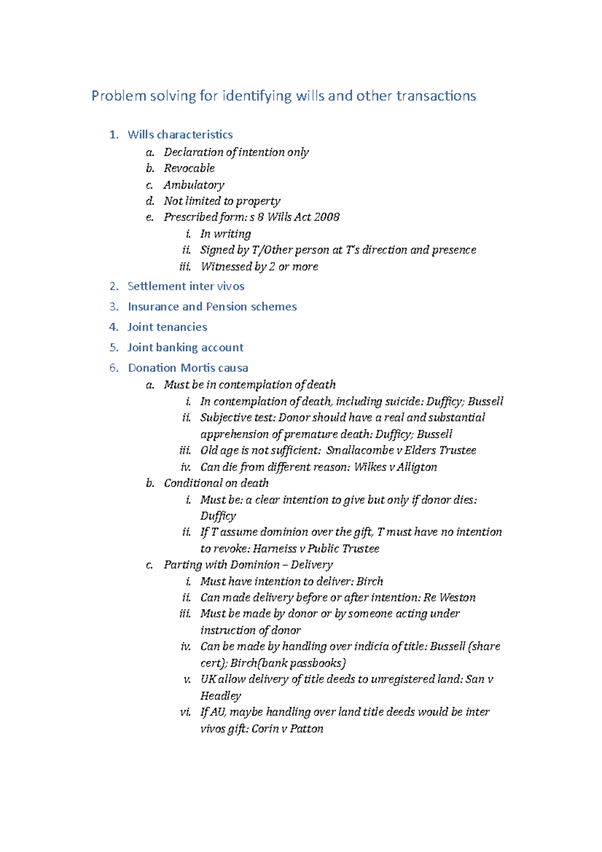 Problem solving for identifying wills and other transactions - Wills ...