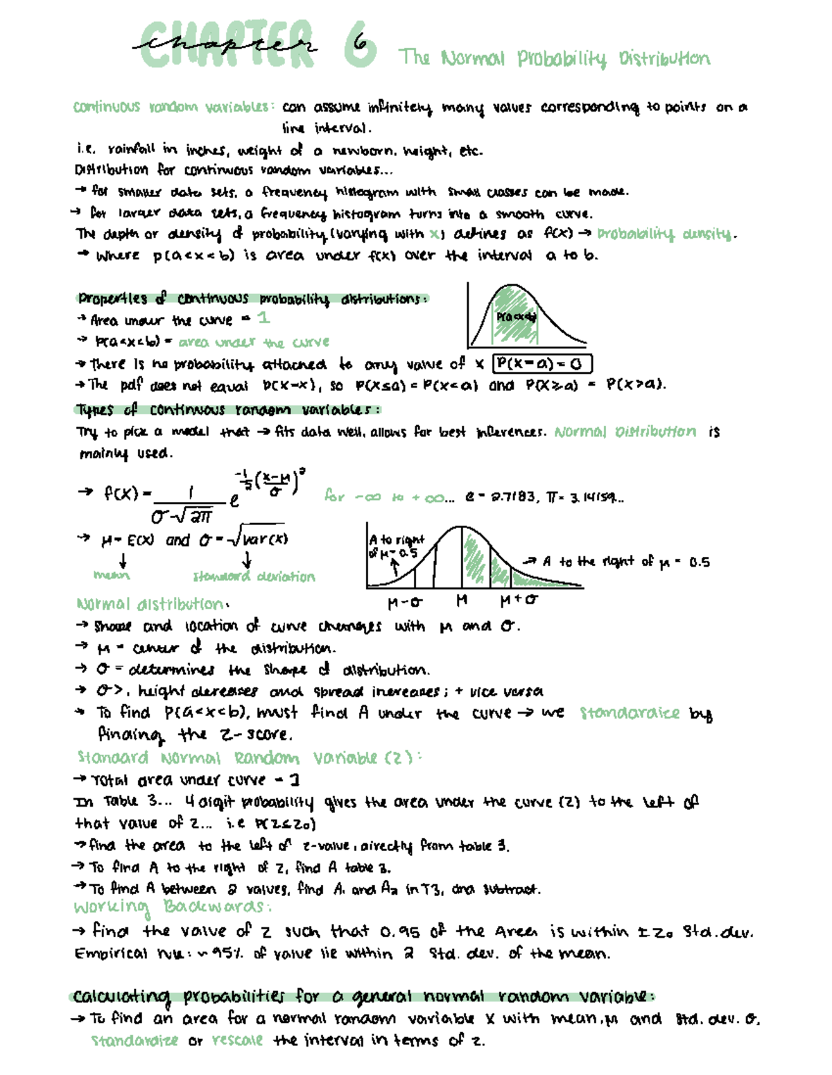 Stats Chapter 6, 7, and 8 Note Summaries - STAT-2910-1 - Studocu