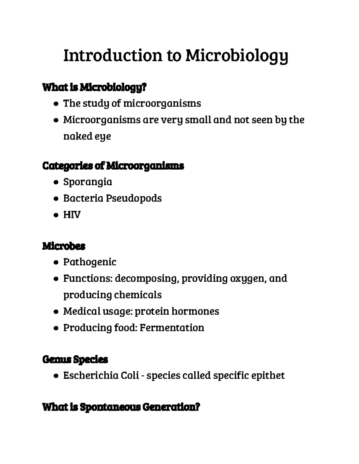 Introduction to Microbiology(BIOL305) - Introduction to Microbiology ...