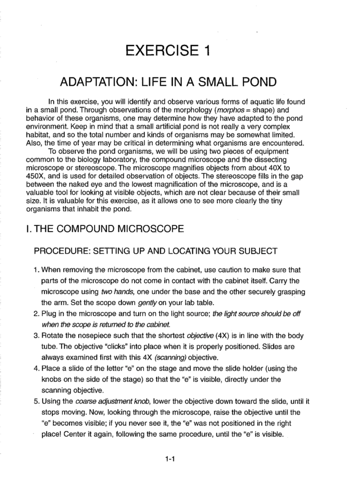 LM EX1 Microscopy - Lab #1 - ENGL 211 C - Studocu