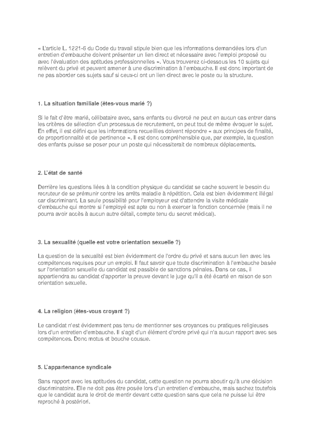 Questions interdites - - Studocu