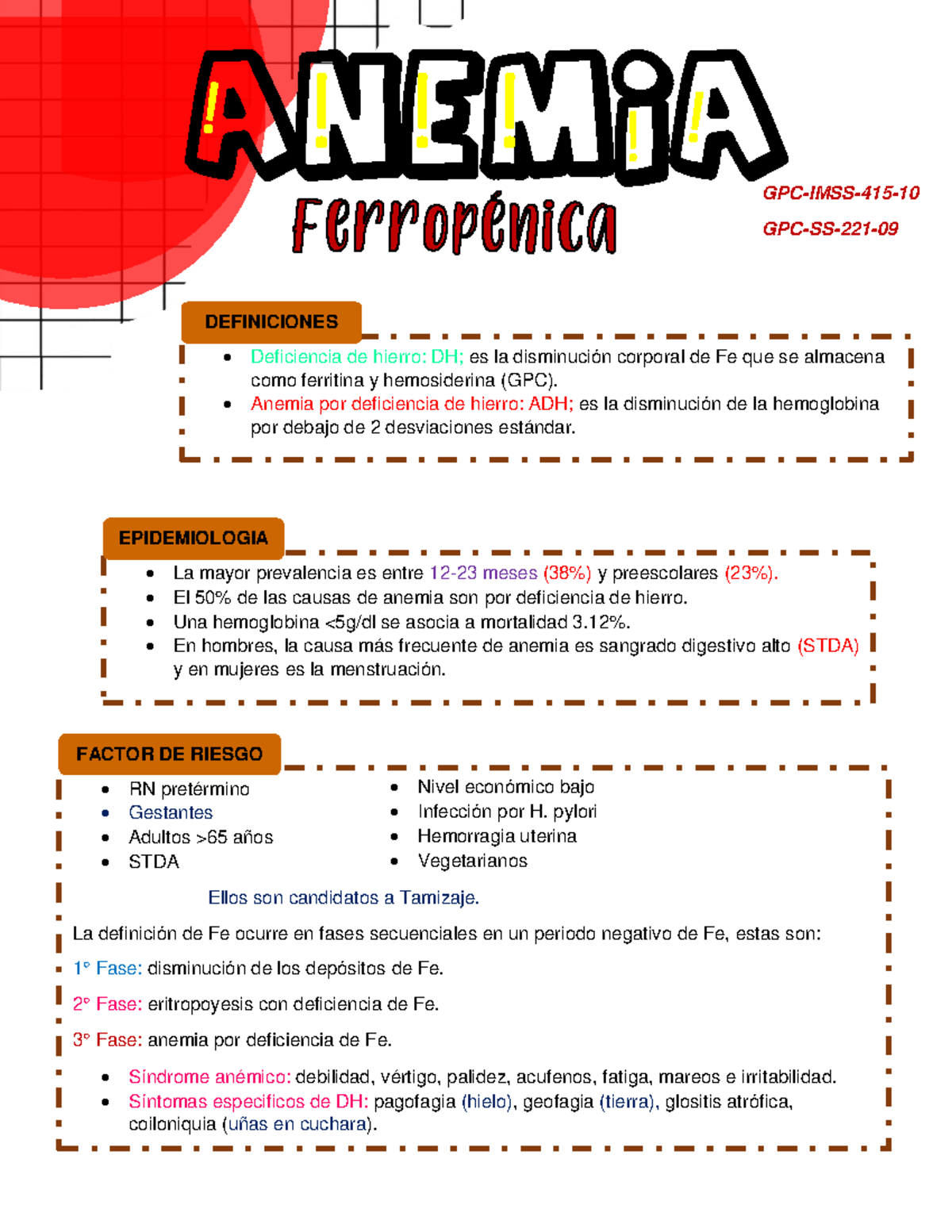 Tipos DE Anemia - !!! ! GPC-IMSS- 415 - 10 GPC-SS- 221 - 09 Deficiencia ...
