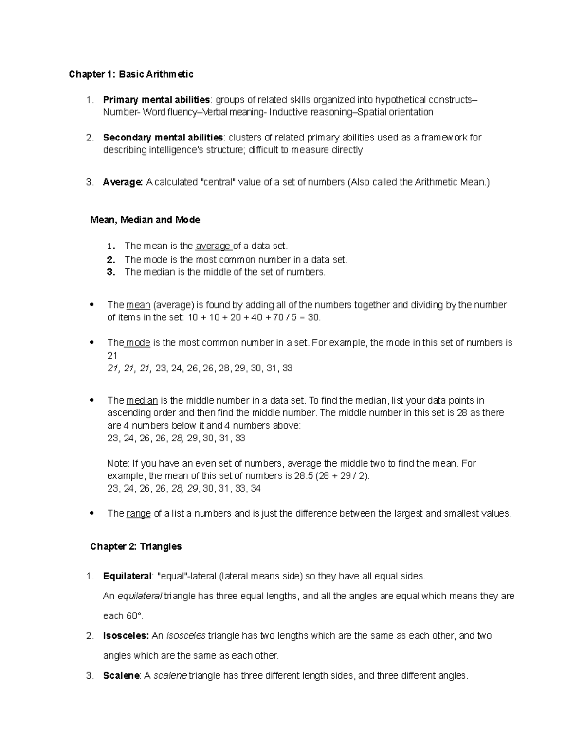 Ability definitions - General science - Chapter 1: Basic Arithmetic ...