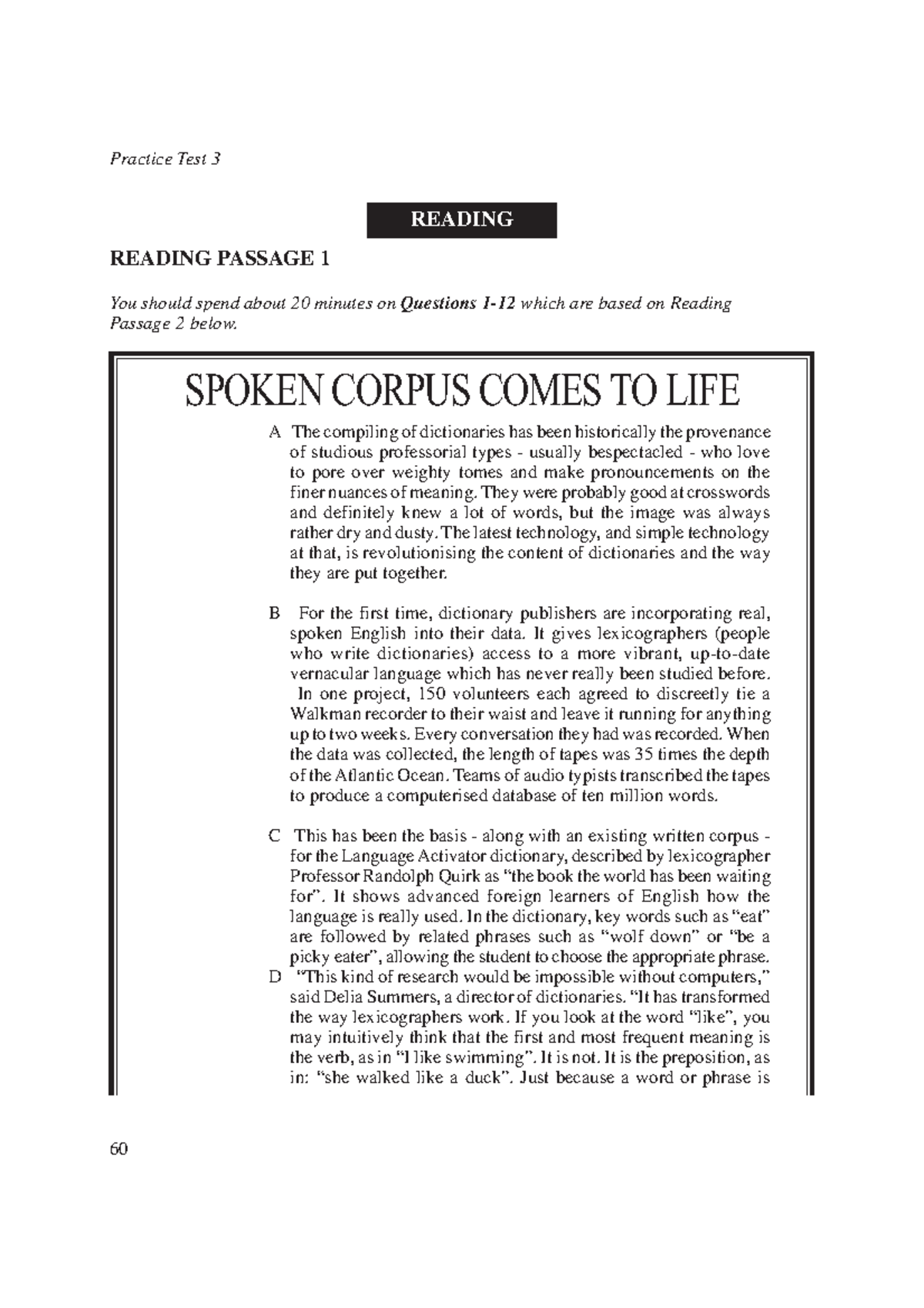CAM 01 READ 3 - Cambridge IELTS 1 Reading 3 - Practice Test 3 READING ...