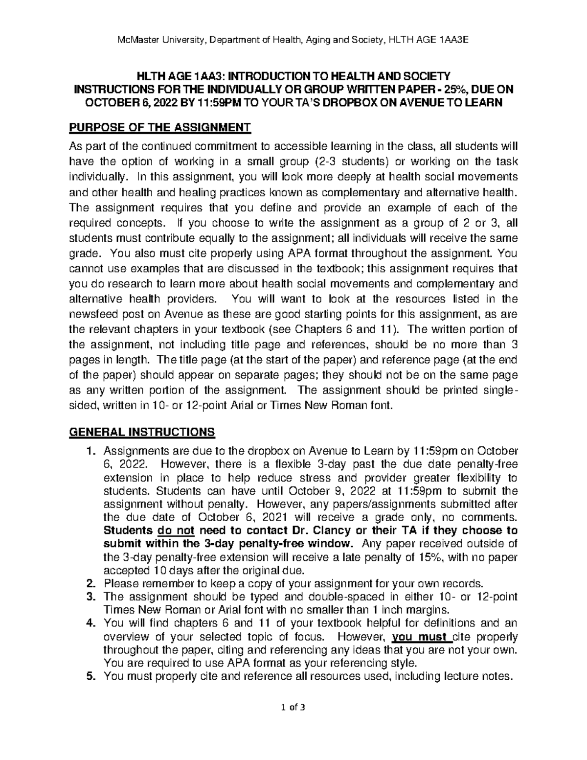 1AA3E-written-assignment handout - McMaster University, Department of ...
