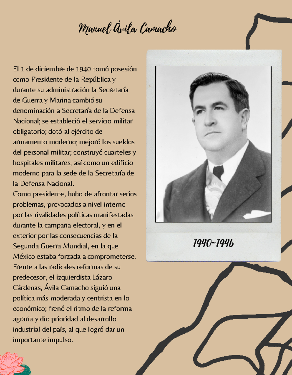 Manuel Avila Camacho - Manuel Ávila Camacho ####### El 1 de diciembre ...