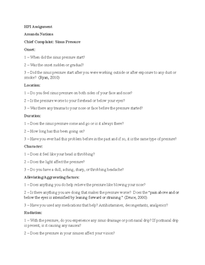 SOAP Sample 1 - SOAP note documentation - Subjective Chief Complaint ...