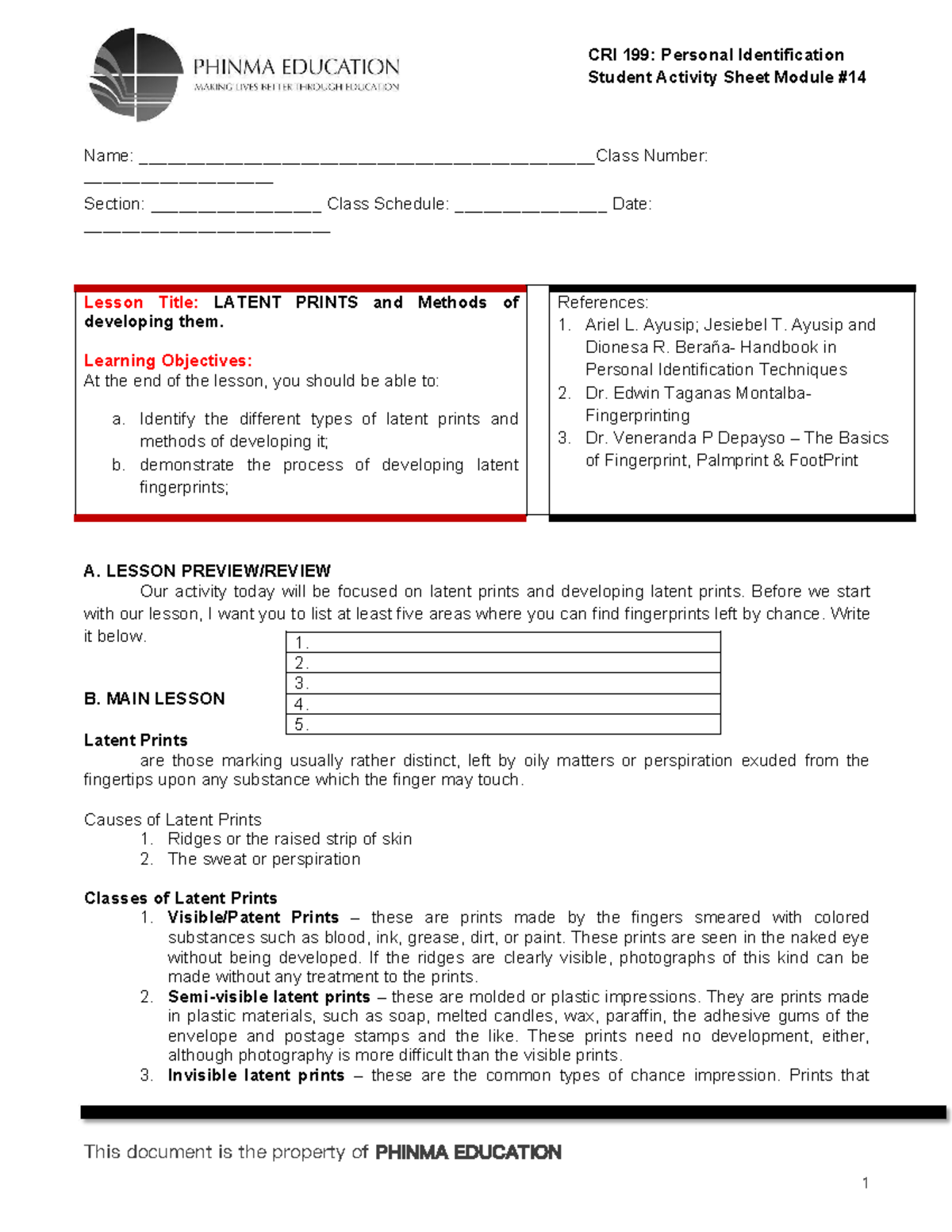 SAS #14 CRI 199 - This will serve as guide to students who are struggling answering their tasks ...