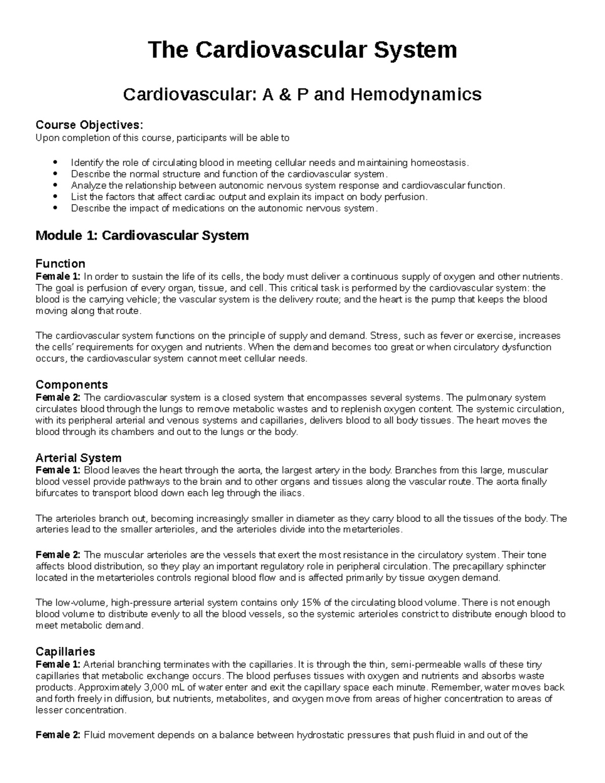 The Cardiovascular System - The Cardiovascular System Cardiovascular: A ...