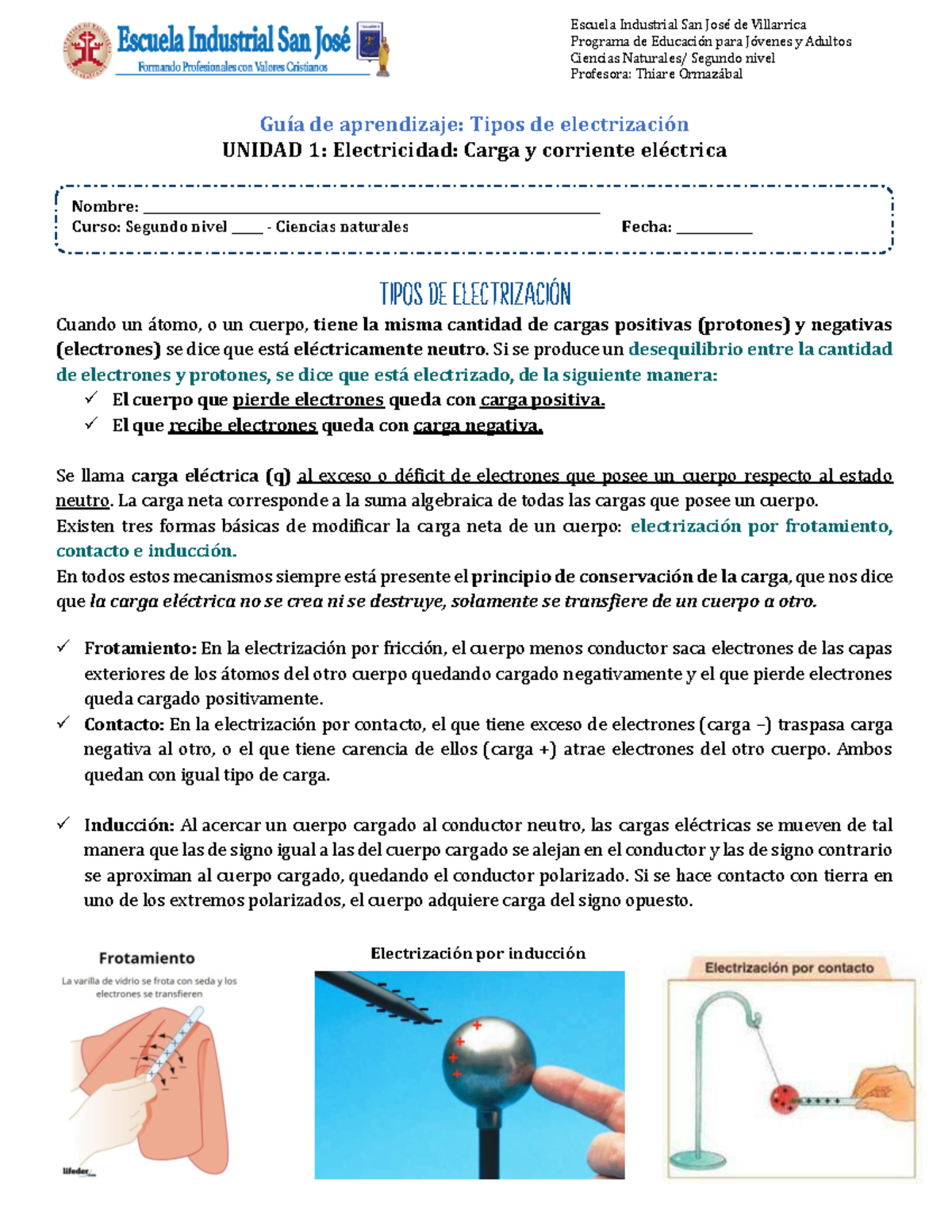 Guía 3 Tipos de electrización - Programa de Educación para Jóvenes y ...
