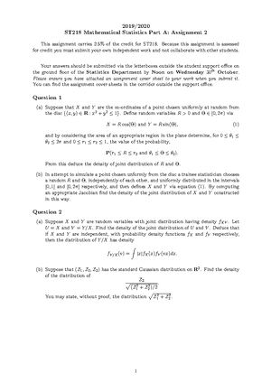 ST218 chapter 3 - ST218 Mathematical Statistics A Modified by Horatio ...