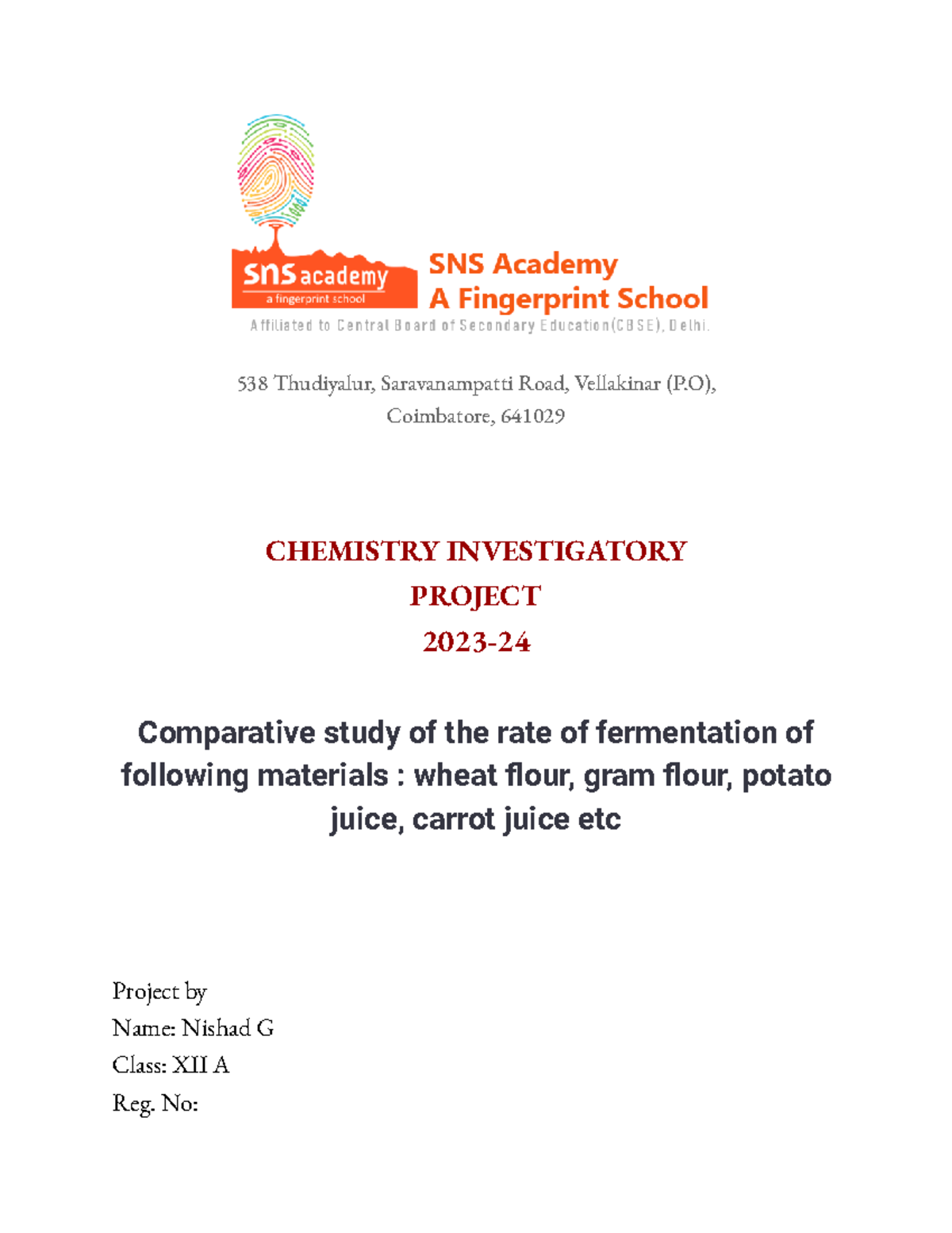 chem - Hi This is the chem project of a grade 12 student - 538 ...