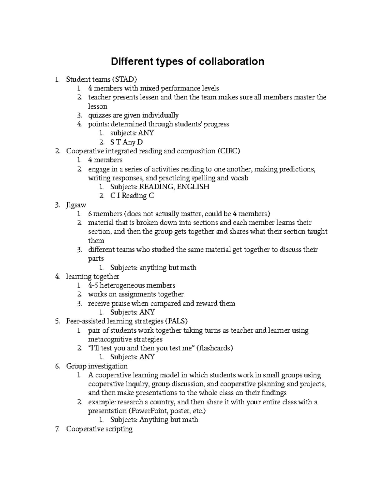 Different types of collaboration - Different types of collaboration ...