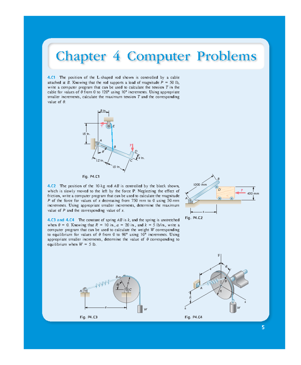 Bee87302 Computer Problem CH4 - 5 4 The position of the L-shaped rod ...