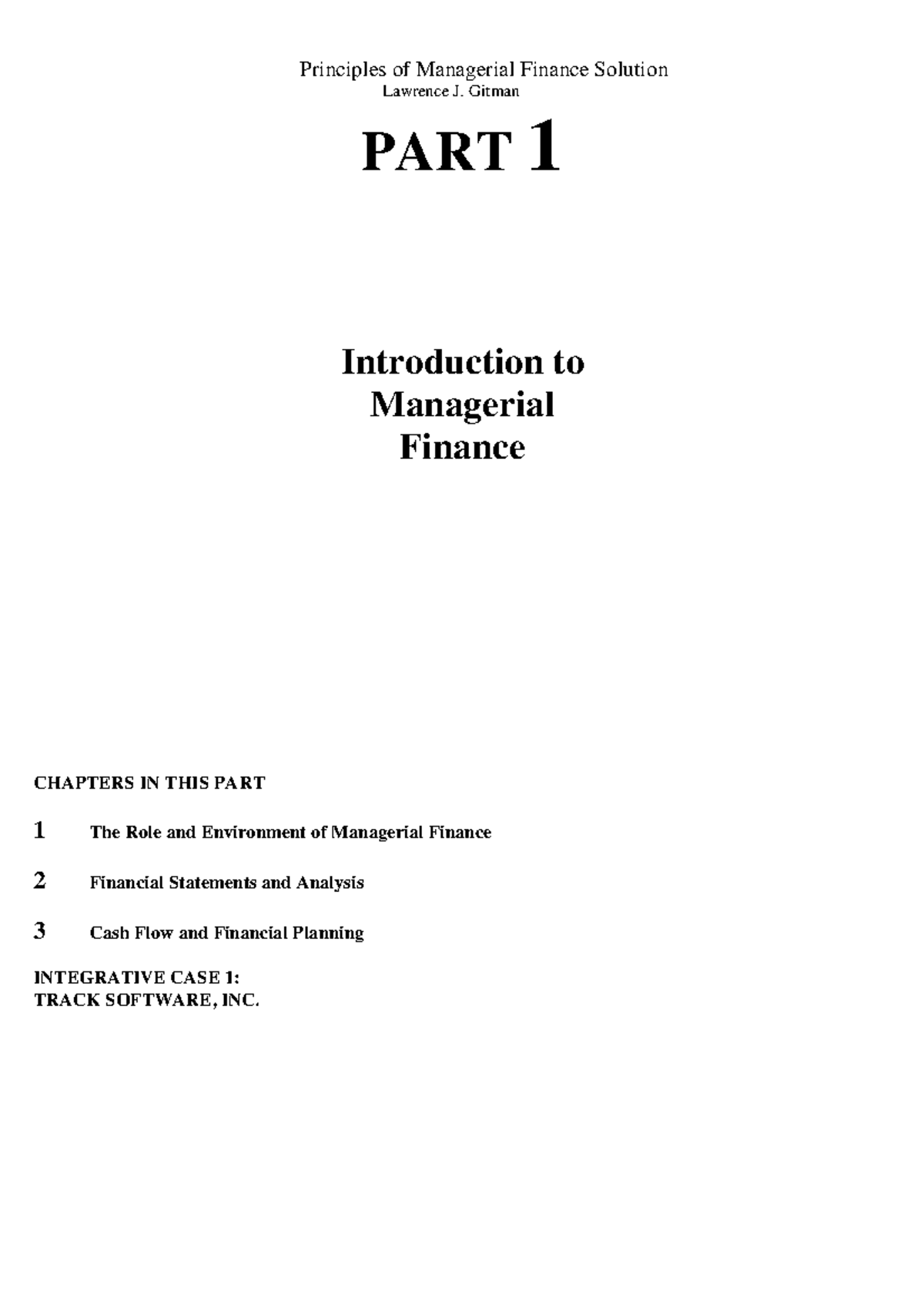 Chapter 1 - Acc - Principles of Managerial Finance Solution Lawrence J ...