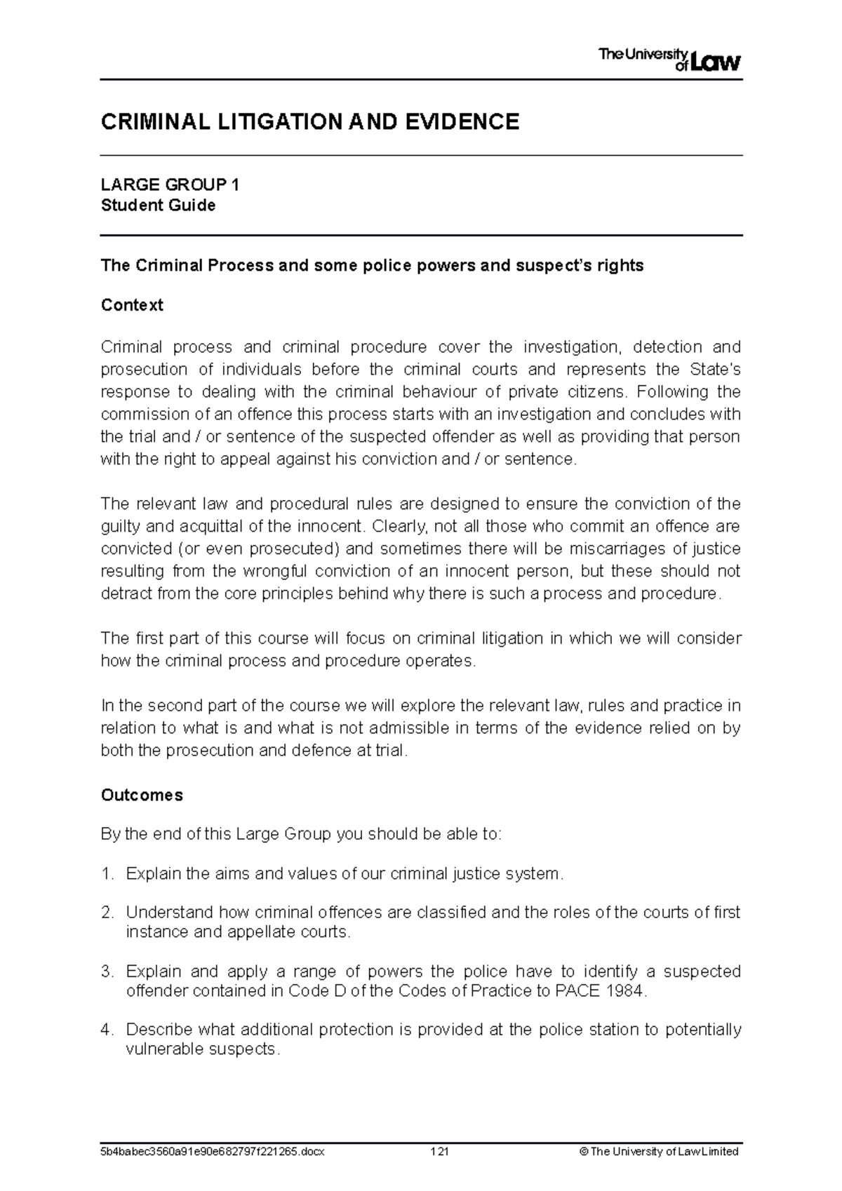 LG1 Criminal Litigation and Evidence - CRIMINAL LITIGATION AND EVIDENCE ...