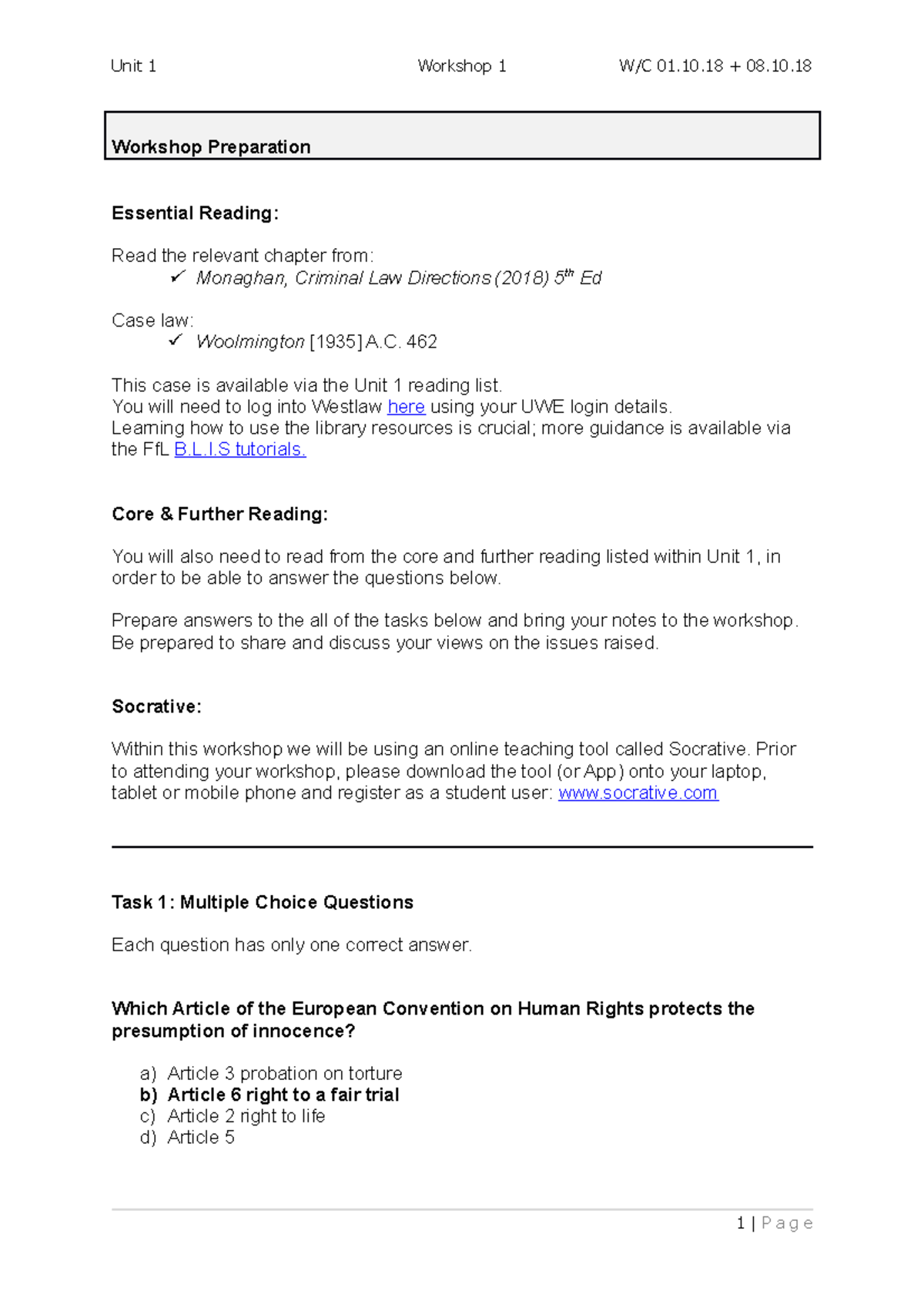 Workshop 1 - introduction to crime - Workshop Preparation Essential ...