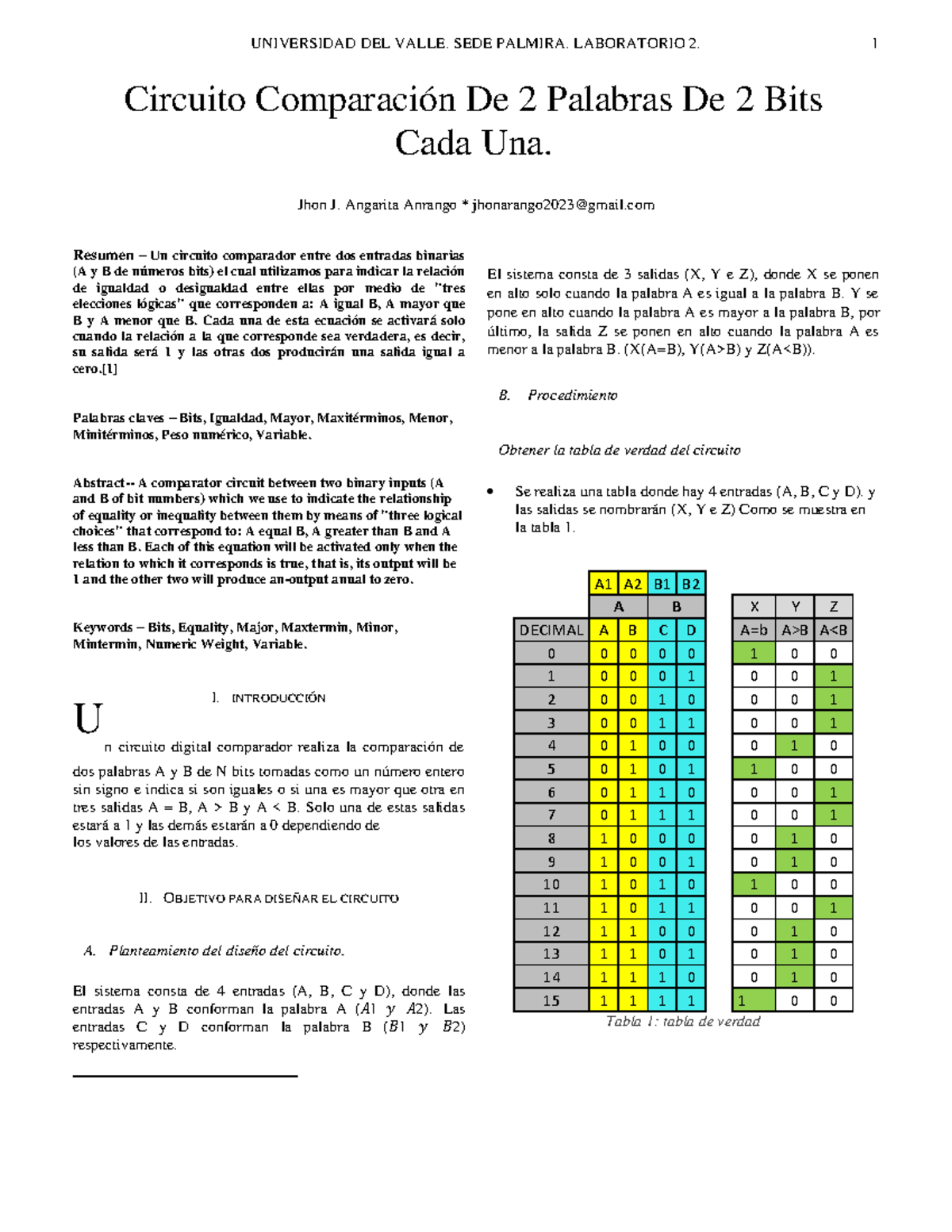 Comparador de 2 palabras A y B - Circuito Comparación De 2 Palabras De ...