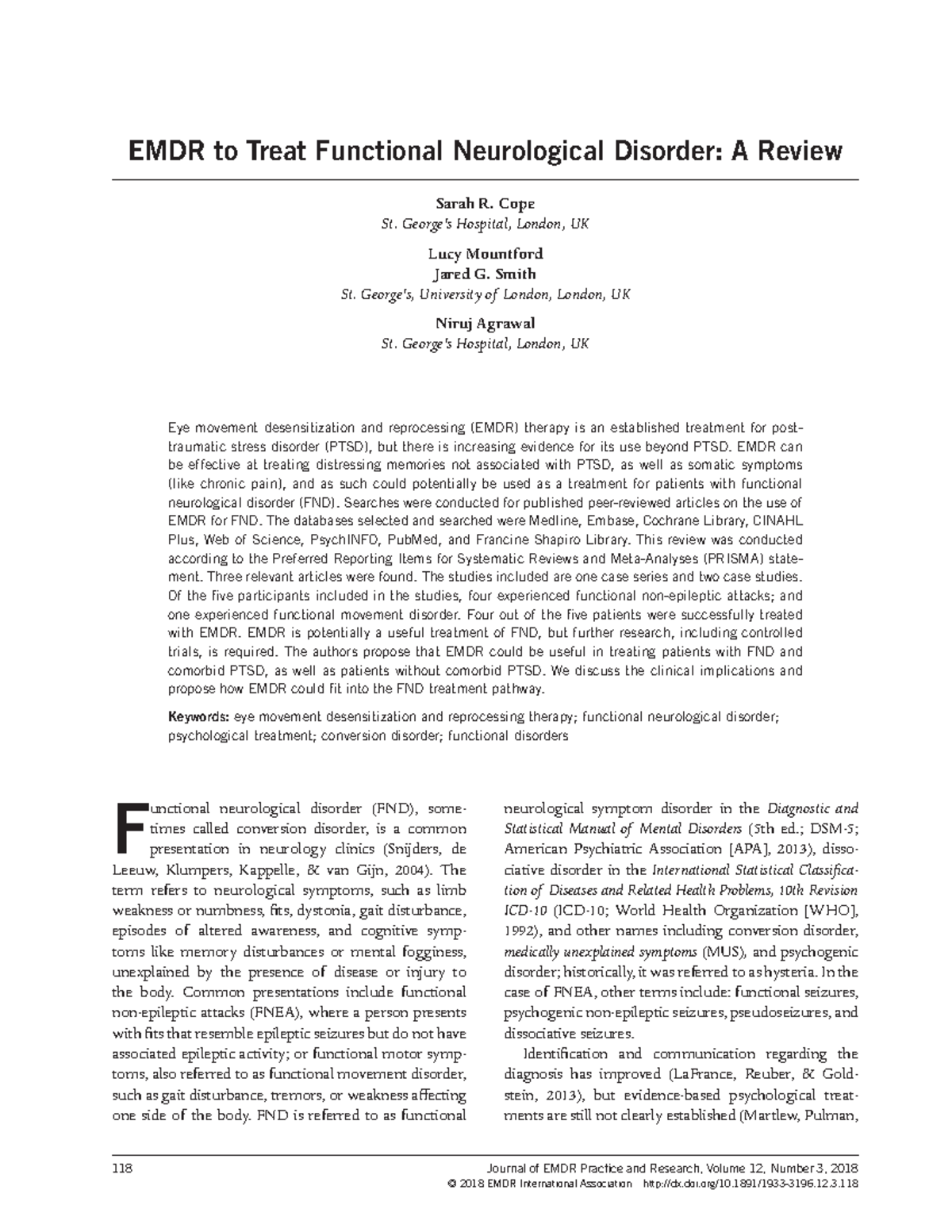Fnd + emdr texto pdf - material - 118 Journal of EMDR Practice and Research, Volume 12, Number 3 ...