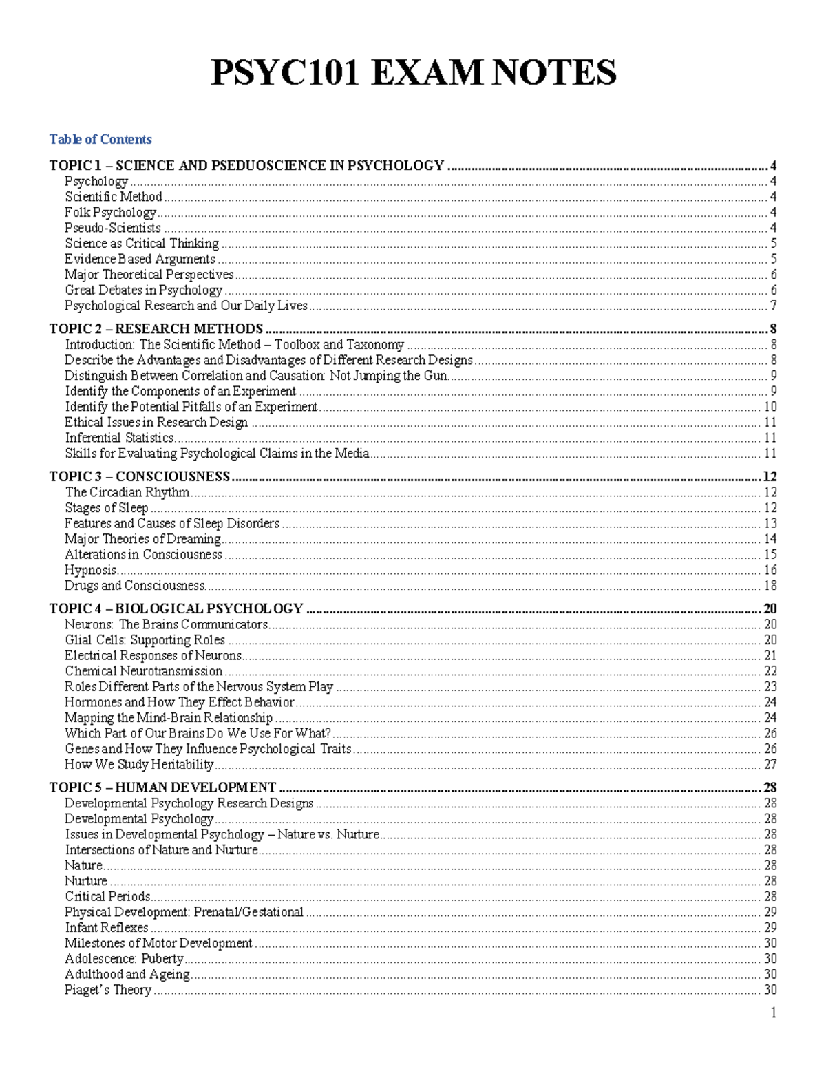 PSYC101-Exam-Notes - psyc101 exam notes every topic summarised from ...