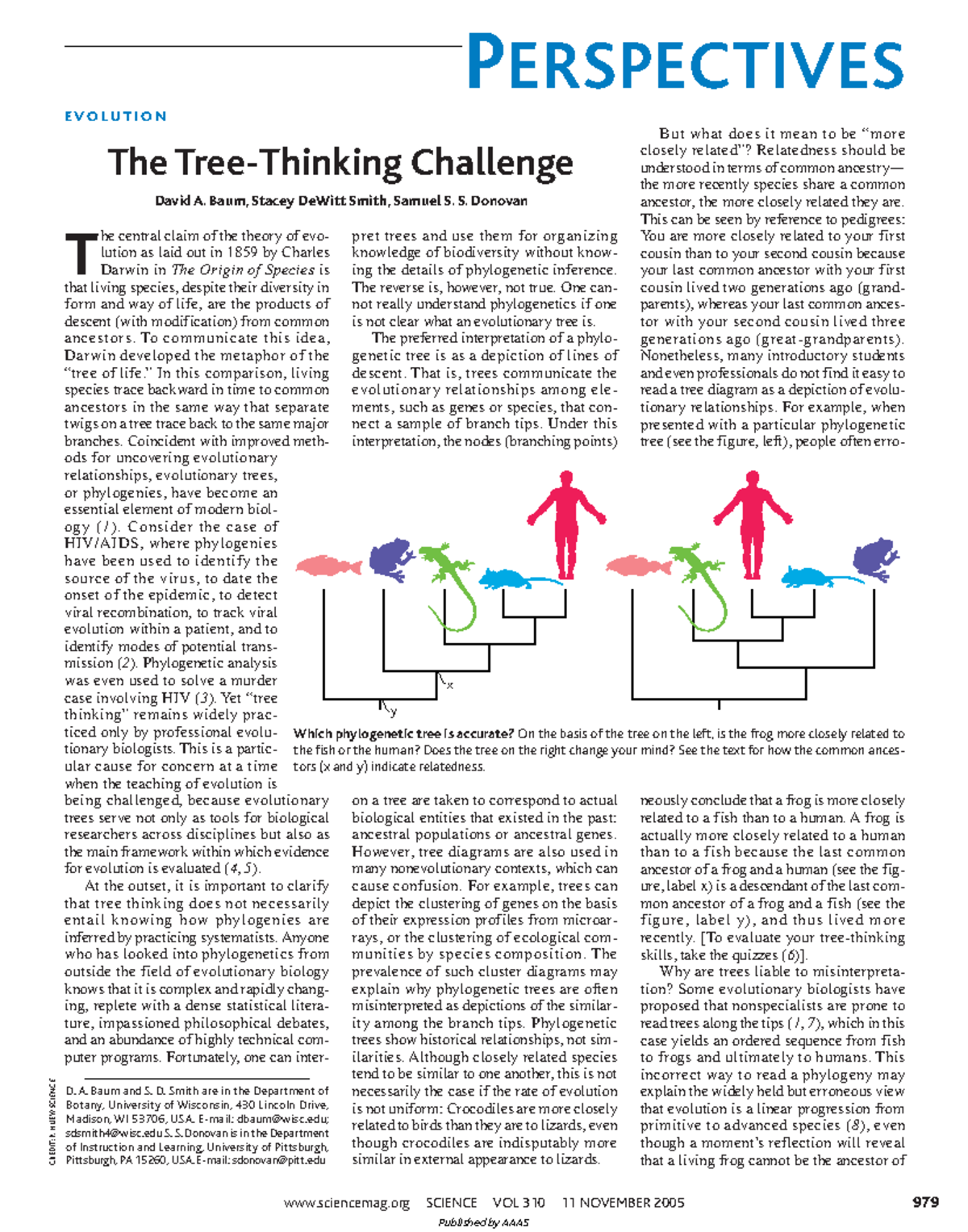 A Tree Thinking Reading - sciencemag SCIENCE VOL 310 11 NOVEMBER 2005 ...