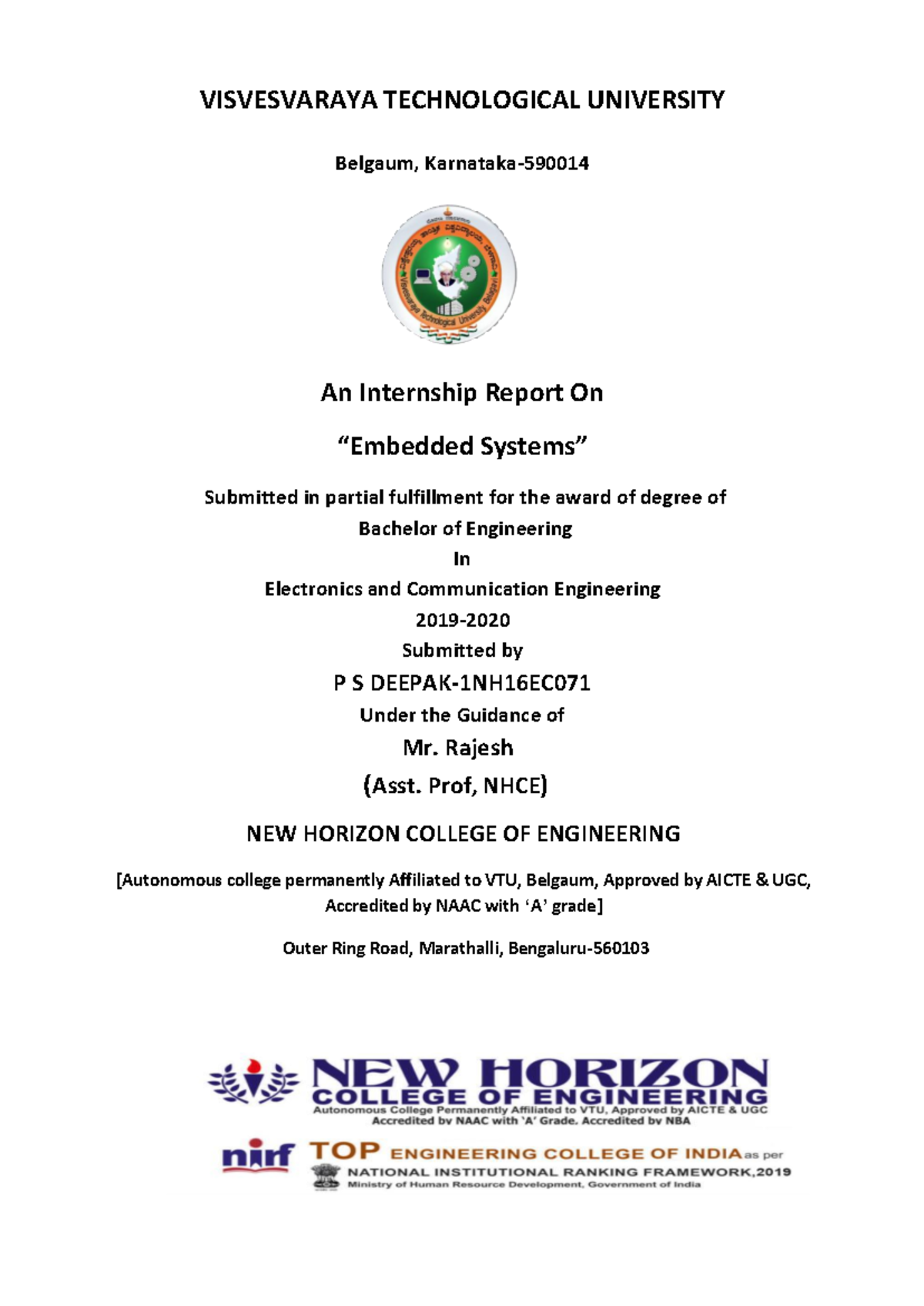 A - EFF - VISVESVARAYA TECHNOLOGICAL UNIVERSITY Belgaum, Karnataka- An ...