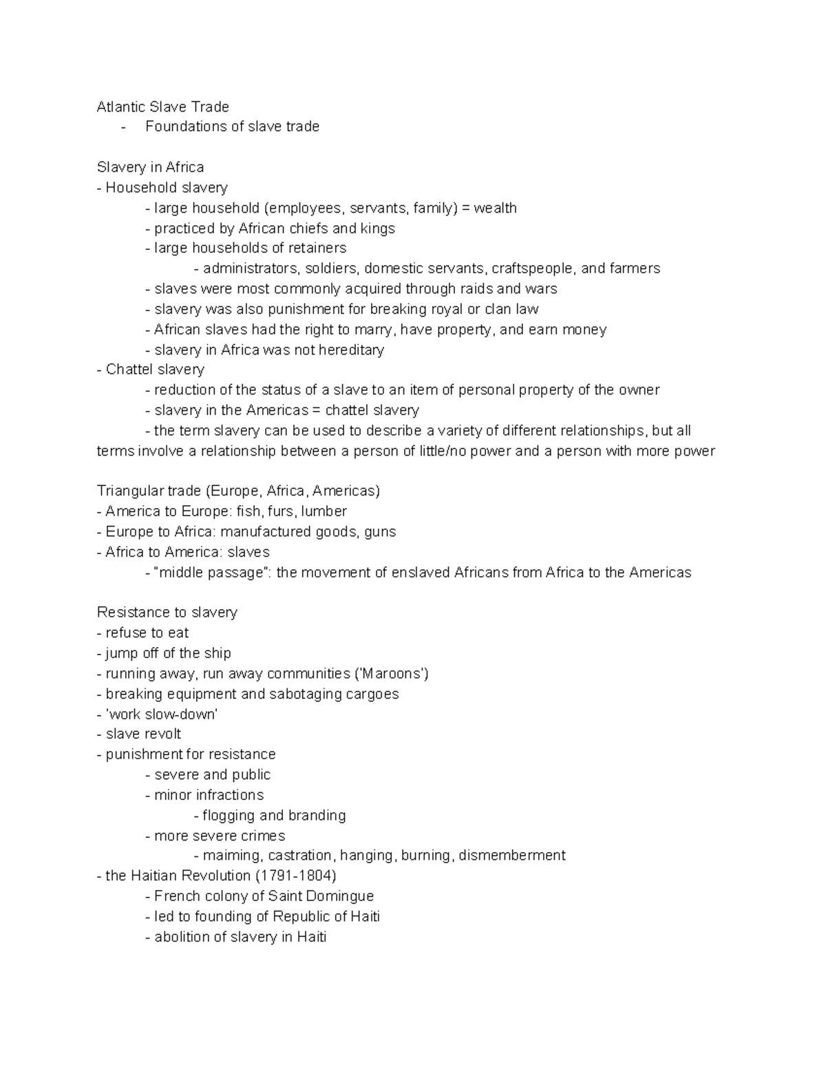 Atlantic Slave Trade - Prof Elliott - Atlantic Slave Trade ...