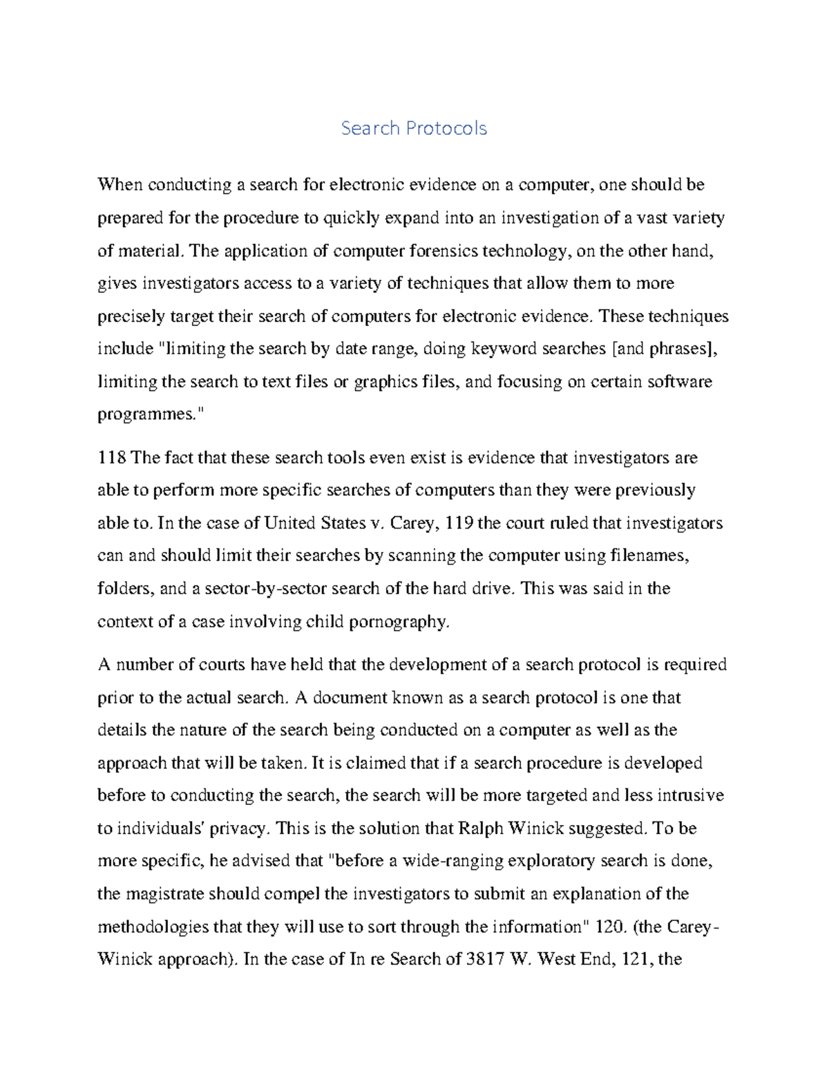 Search Protocols - Search Protocols When conducting a search for ...