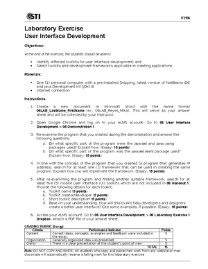 HCI - 01 Lab 1 - Human Computer Interaction - LABORATORY EXERCISE HUMAN-COMPUTER INTERACTION ...