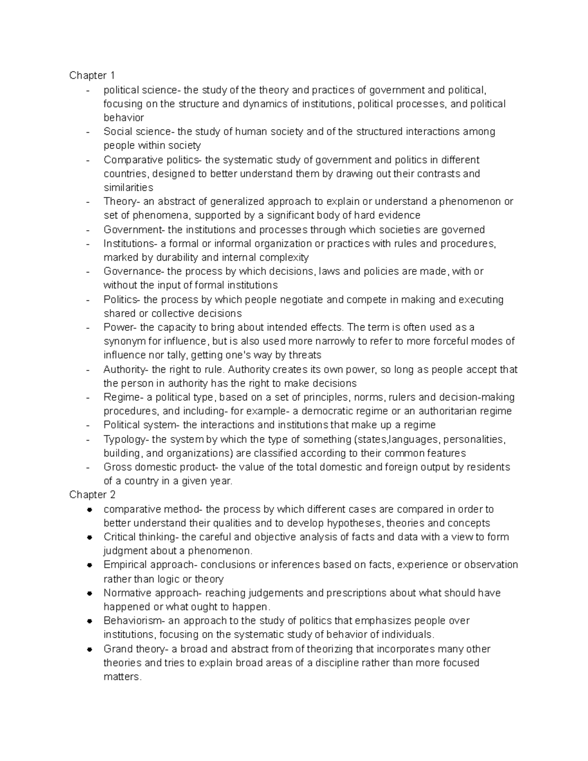 Political Science Terms - Chapter 1 - political science- the study of ...