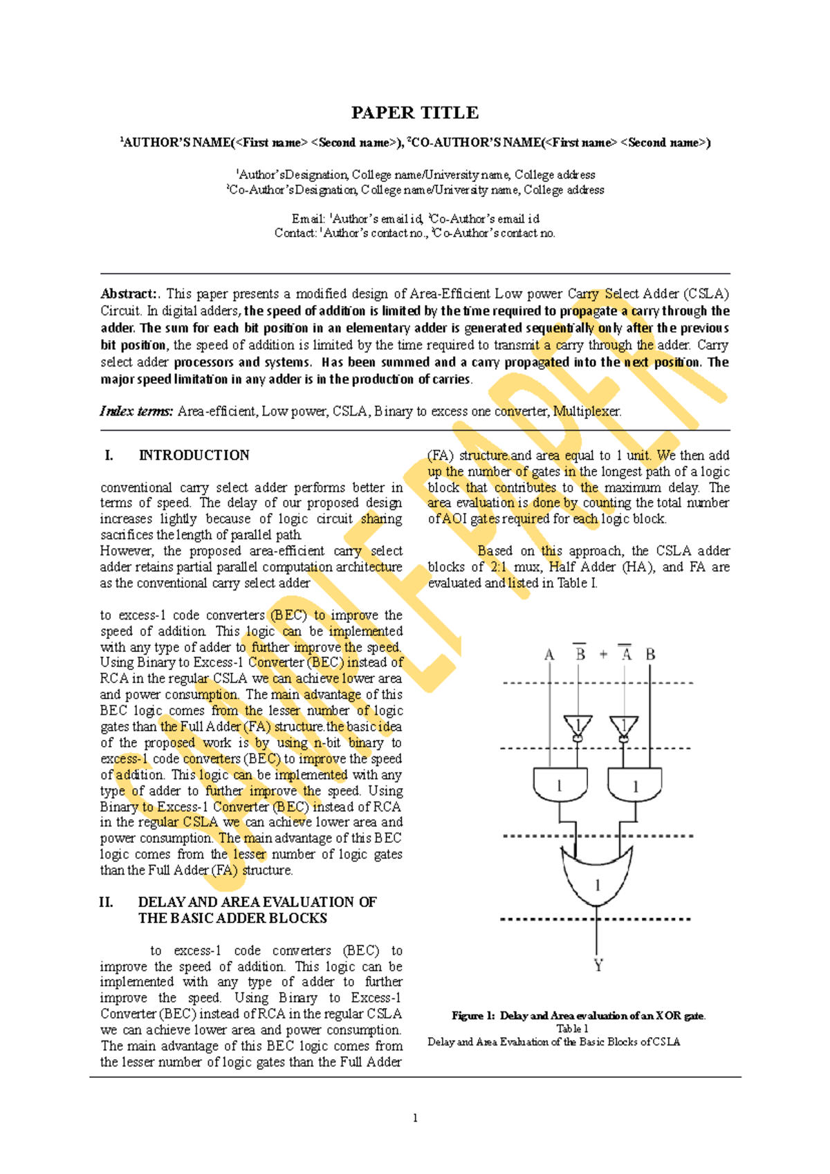Sample paper ACN - PAPER TITLE 1 AUTHOR’S NAME( ), 2 - Studocu